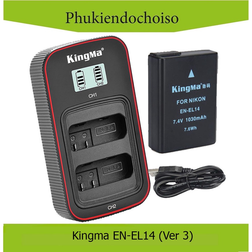 Pin sạc Ver 3 Kingma cho Nikon EN-EL14 (Sạc nhanh - Cổng Type C ...