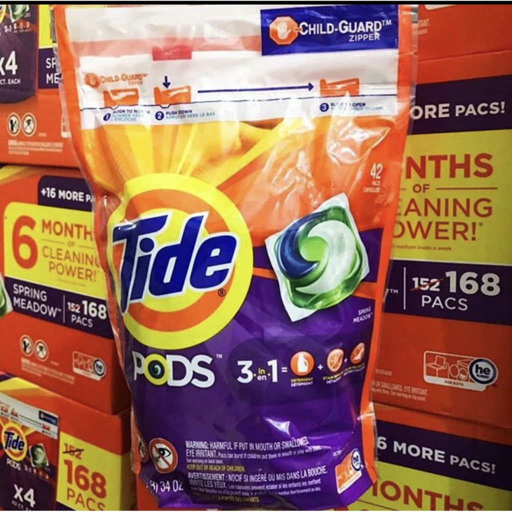 [CHÍNH HÃNG] Viên giặt Tide Pods 3 In 1 loại 42 viên | Shopee Việt Nam