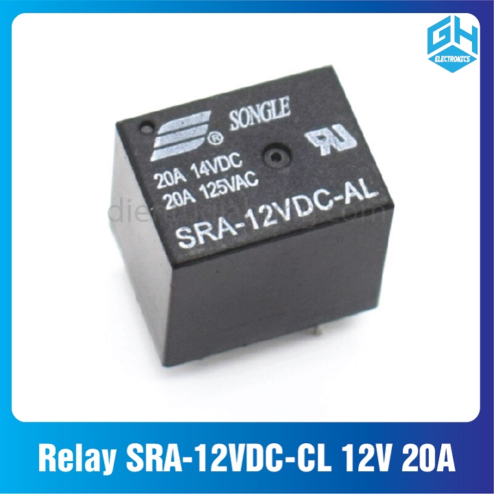 Relay SRA-12VDC-AL lọai 12V 20A 4 chân màu đen | Shopee Việt Nam