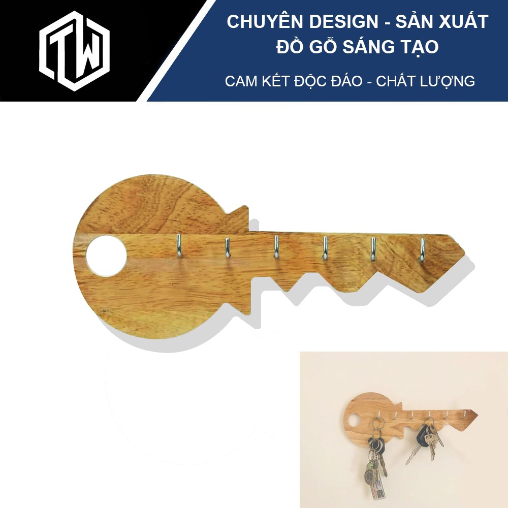 Móc gỗ treo chìa khóa dán tường hình chìa khóa TiTi Wood TWK01 | Shopee ...