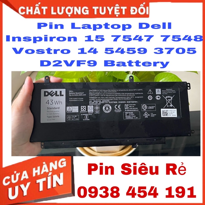 Pin Laptop Dell Inspiron 15 7547 7548 Vostro 14 5459 3705 D2VF9 Battery ...