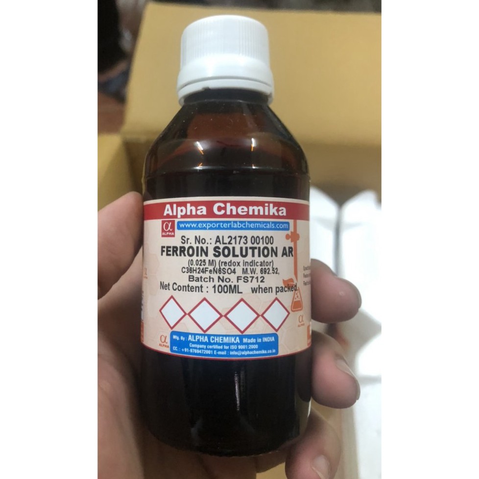 TT01 [HÀNG ẤN ĐỘ] Hóa chất chỉ thị FERROIN SOLUTION thí nghiệm CAS ...