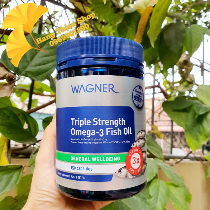 (Bill Úc) Siêu dầu Cá hàm lượng cao 3000mg Wagner Triple Strength Omega ...