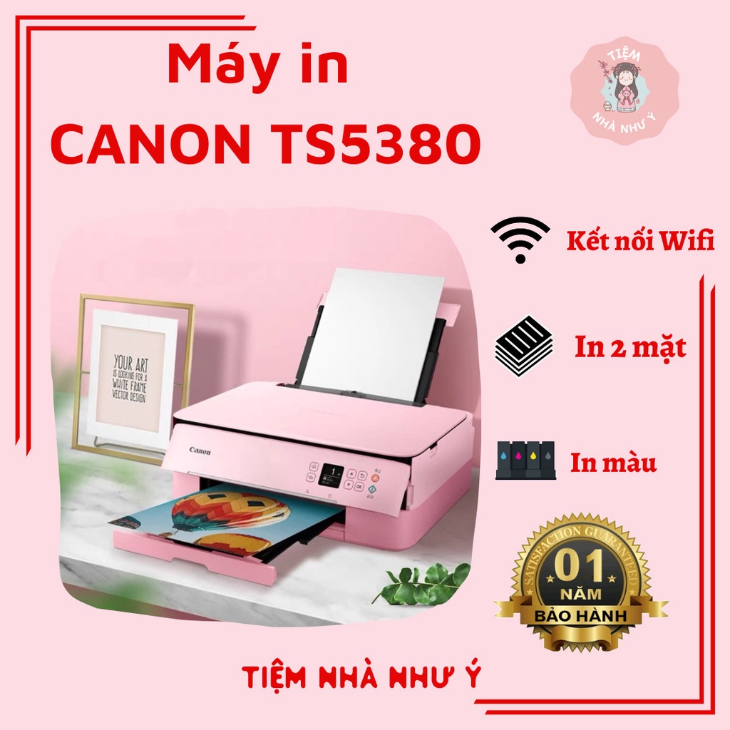 MÁY IN MÀU HỒNG CANON TS5380 CHÍNH HÃNG - KẾT NỐI WIFI IN MÀU, PHOTO ...