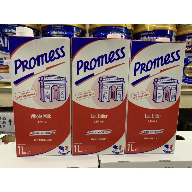 Sữa tươi nguyên kem Promess (Pháp) thùng 6 hộp 1 lít (HSD 01/25 ...