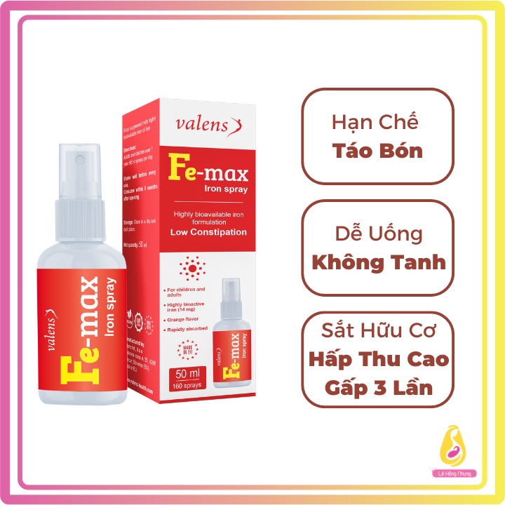 Sắt cho bà bầu hữu cơ Fe-max dạng xịt 50ml nhập khẩu chính hãng Châu Âu FE001 | Shopee Việt Nam