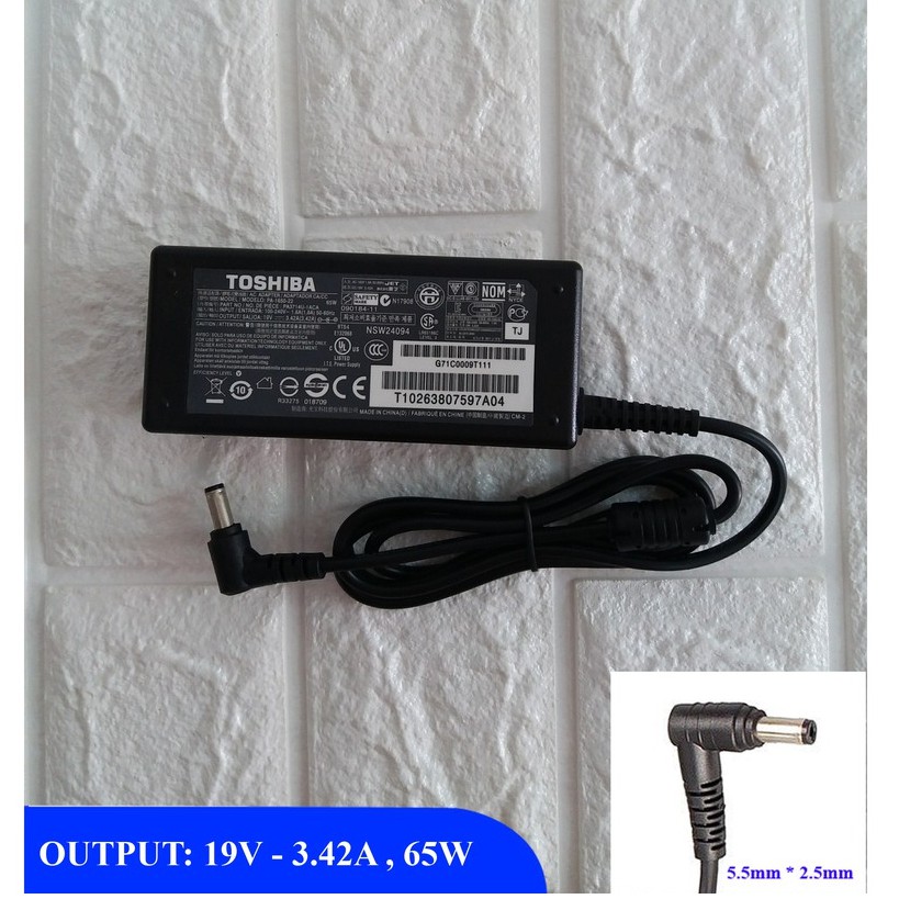 Sạc Laptop Toshiba 19V – 3.42A - 65W ( Adaper Toshiba 19V - 3.42A ) Kèm dây nguồn | Shopee Việt Nam