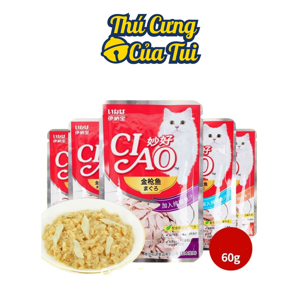 Thức Ăn Cho Mèo Pate Ciao Dạng Súp Gói 60g - Thú Cưng Của Tui | Shopee Việt Nam