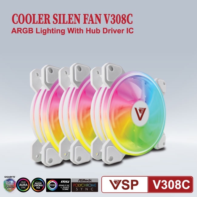 Bộ kit 3 Fan Led RGB + Hub VSP V308C (Màu trắng) | Shopee Việt Nam