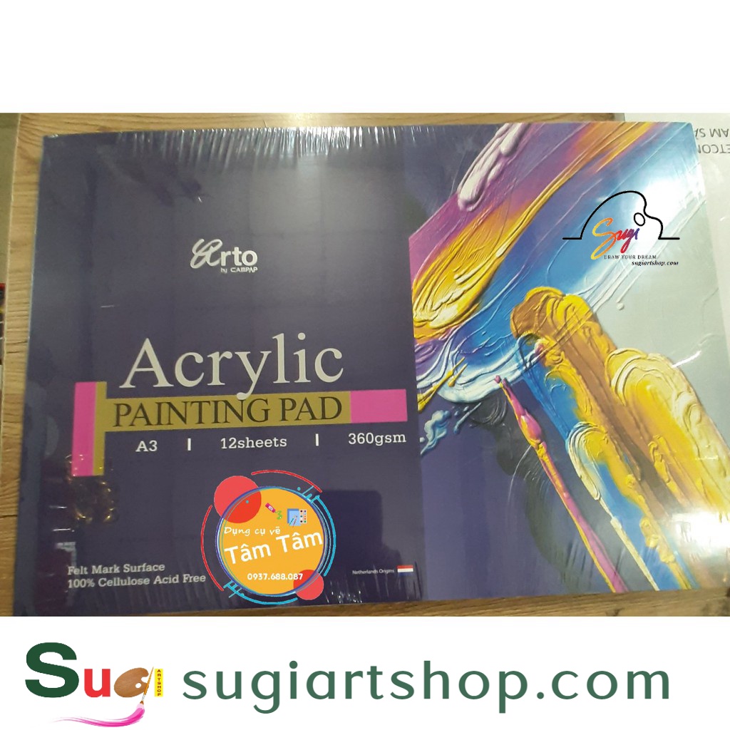 [ Sugi art shop ] [ TÂM TÂM ]-Giấy vẽ màu Acrylic Painting paper CHEE ...