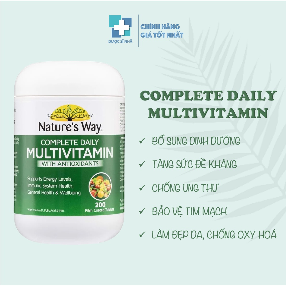 Vitamin Tổng Hợp Tảo Biển Nature’s Way Complete Daily Multivitamin 200 ...