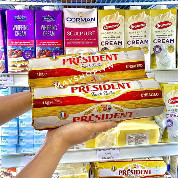 Bơ nhạt President khối (1kg) - [CHỈ SHIP HỎA TỐC HN] | Shopee Việt Nam
