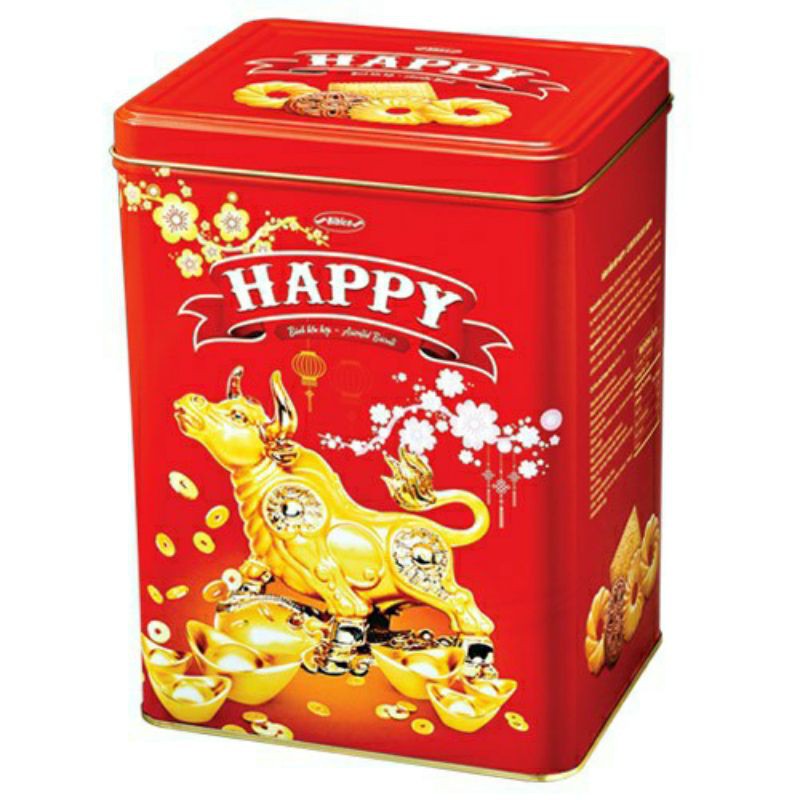Bánh quy hỗn hợp happy trâu vàng hộp thiếc 600g | Shopee Việt Nam