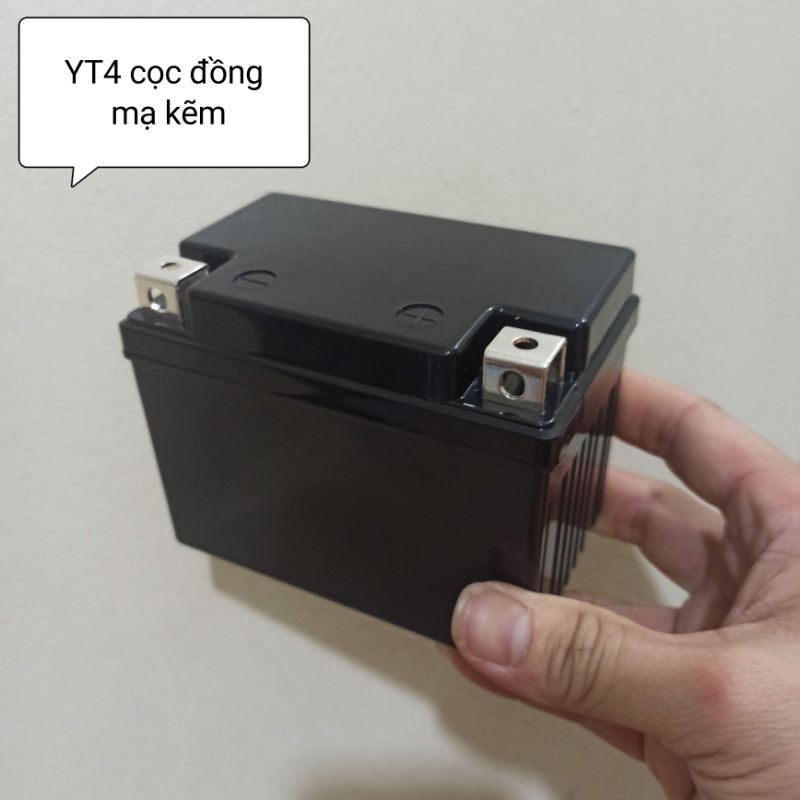 Vỏ acquy xe máy (KHÔNG PIN) 4Ah - YT4, lắp được 4 cell 32650 và mạch đề ...