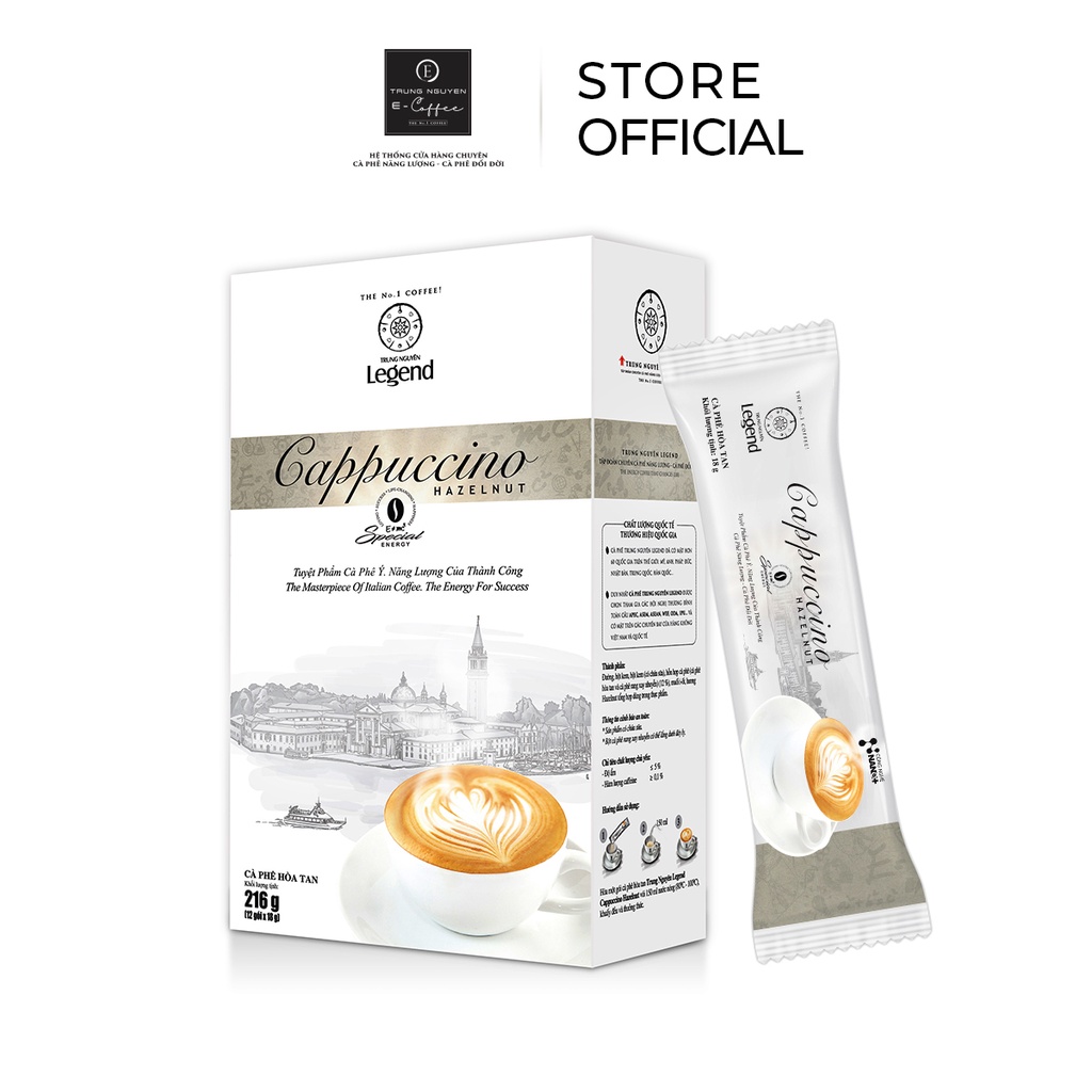 [Trung Nguyên E-coffee] Cà Phê Cappuccino Hazelnut Hạt Phỉ Trung Nguyên ...
