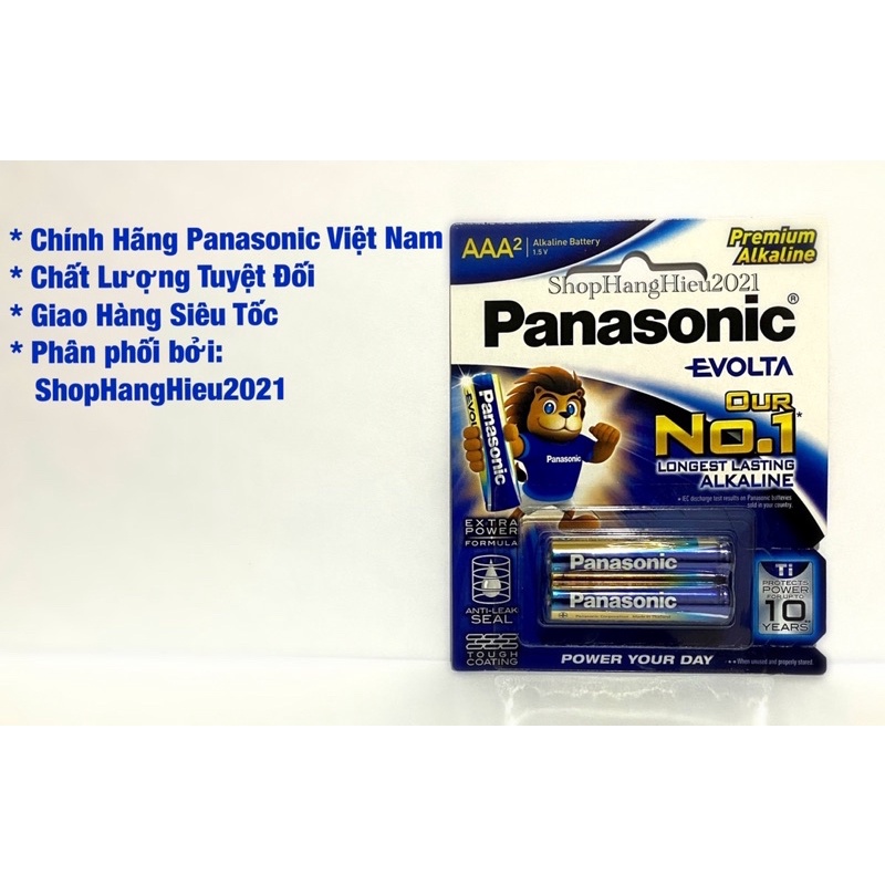 Pin AAA Panasonic Evolta LR03EG/2B Premium Alkaline Hàng Chính Hãng Vỉ 2 Viên Made in ThaiLand ...