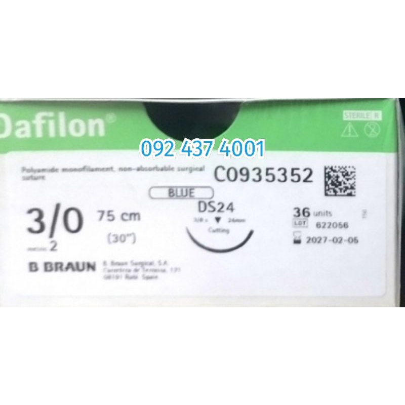 Chỉ DAFILON BBraun 3,4,5,6. Chỉ Nylon không tan. | Shopee Việt Nam