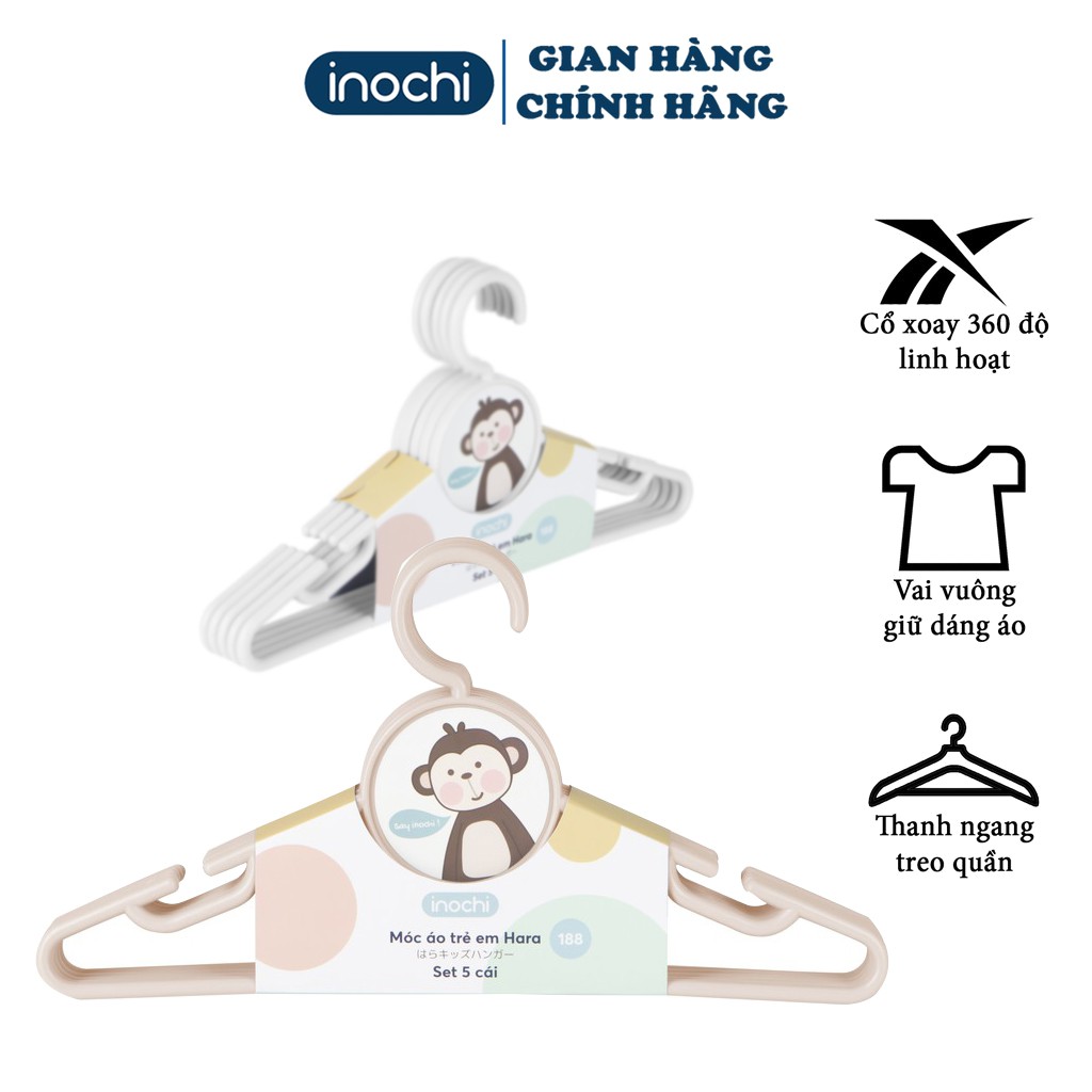 Combo 5 Móc quần áo dành cho Trẻ Em Hara 188 INOCHI đa năng thông minh ...