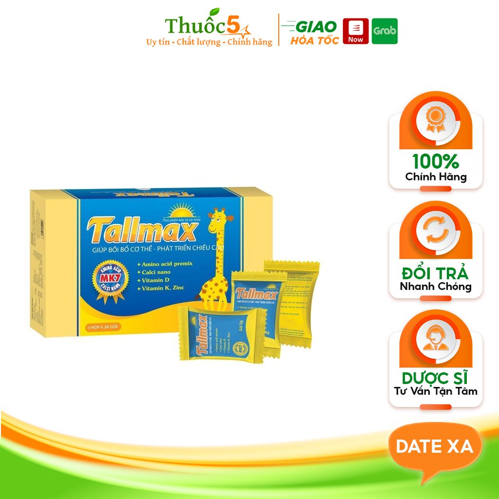 Tallmax hỗ trợ phát triển chiều cao cho bé hộp 20 gói | Shopee Việt Nam