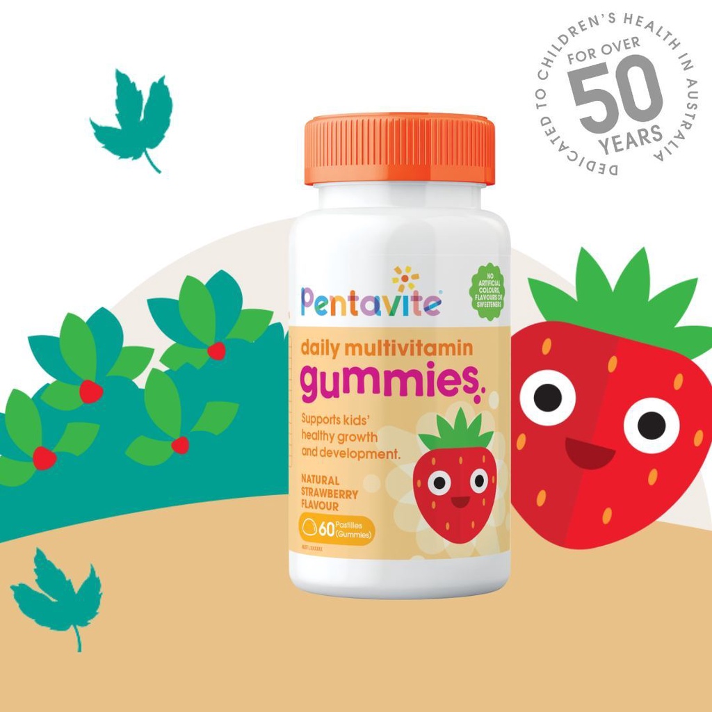 Vitamin tổng hợp Pentavite Daily Multivitamin Gummies 60 viên dạng kẹo ...
