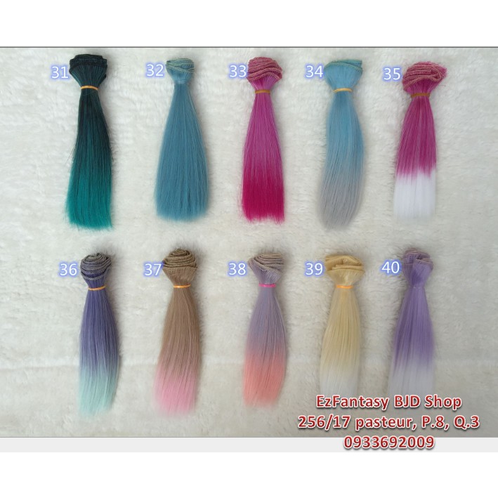 line may tóc búp bê BJD - thẳng mix 15cm - Bảng màu m | Shopee Việt Nam