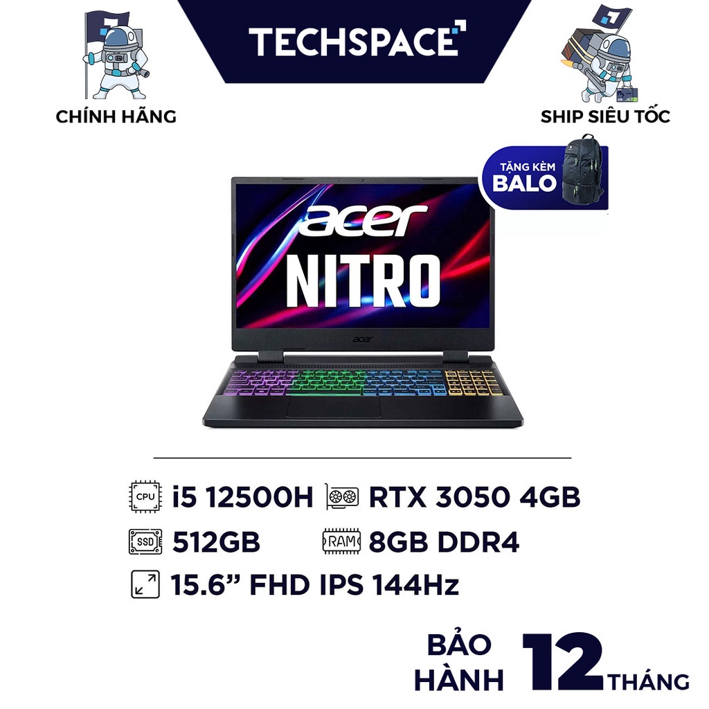 Laptop Acer Nitro 5 Tiger AN515-58-52SP (i5 12500H/8GB/512GB SSD/RTX 3050 4GB/Win11) | Shopee ...