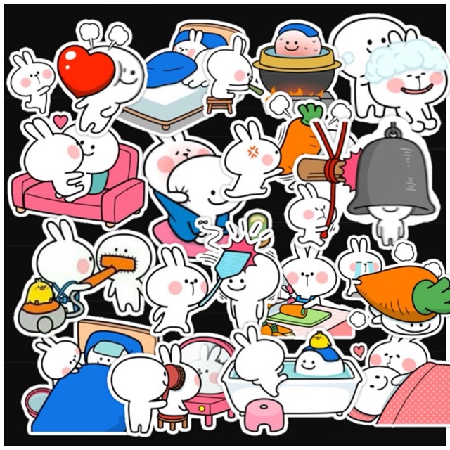 [STICKER 1K] SET 50 STICKER THỎ CUTE SIÊU CHẤT DÁN TRANG TRÍ ĐT LAPTOP ...