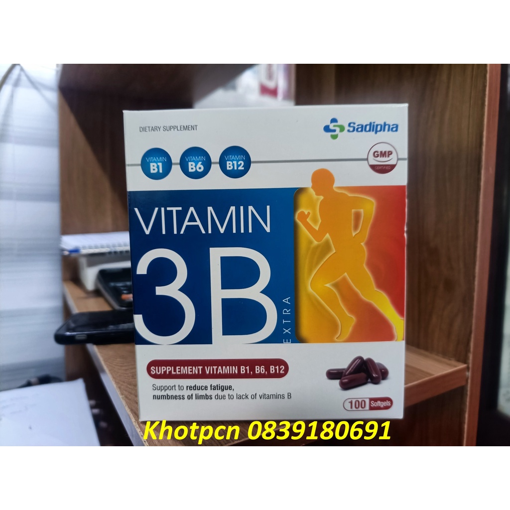 Viên uống VITAMIN 3B Sadipha Bổ sung vitamin B1,B6,B12 hỗ trợ giảm mệt mỏi,giảm tê bì chân tay ...