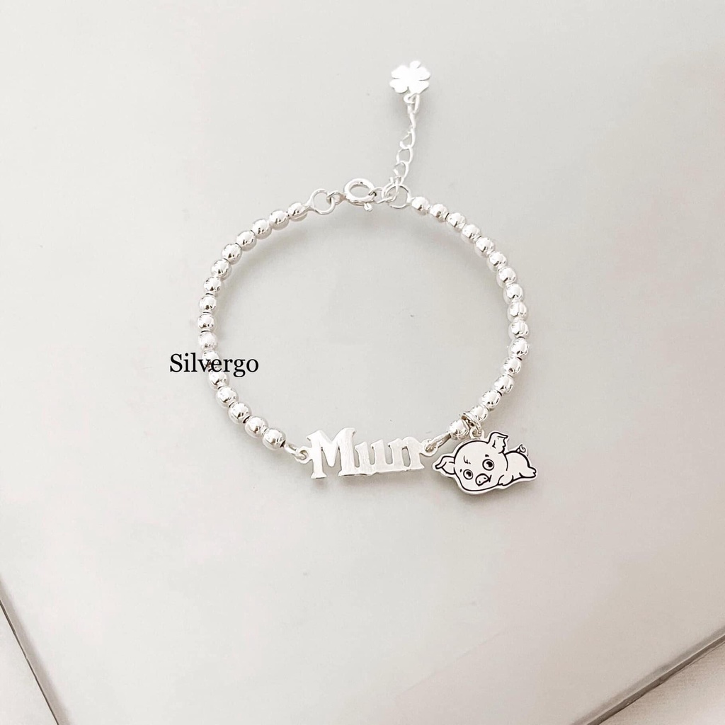 lắc tay bạc cho bé vòng tay bạc bé sơ sinh MIỄN PHÍ khắc tên theo yêu cầu Silvergo | Shopee Việt Nam