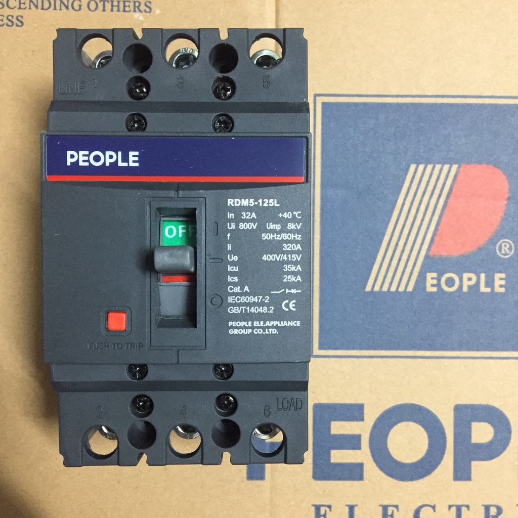 ÁP TÔ MÁT PEOPLE MCCB RDM5 3P 32->125A 35kA | Shopee Việt Nam