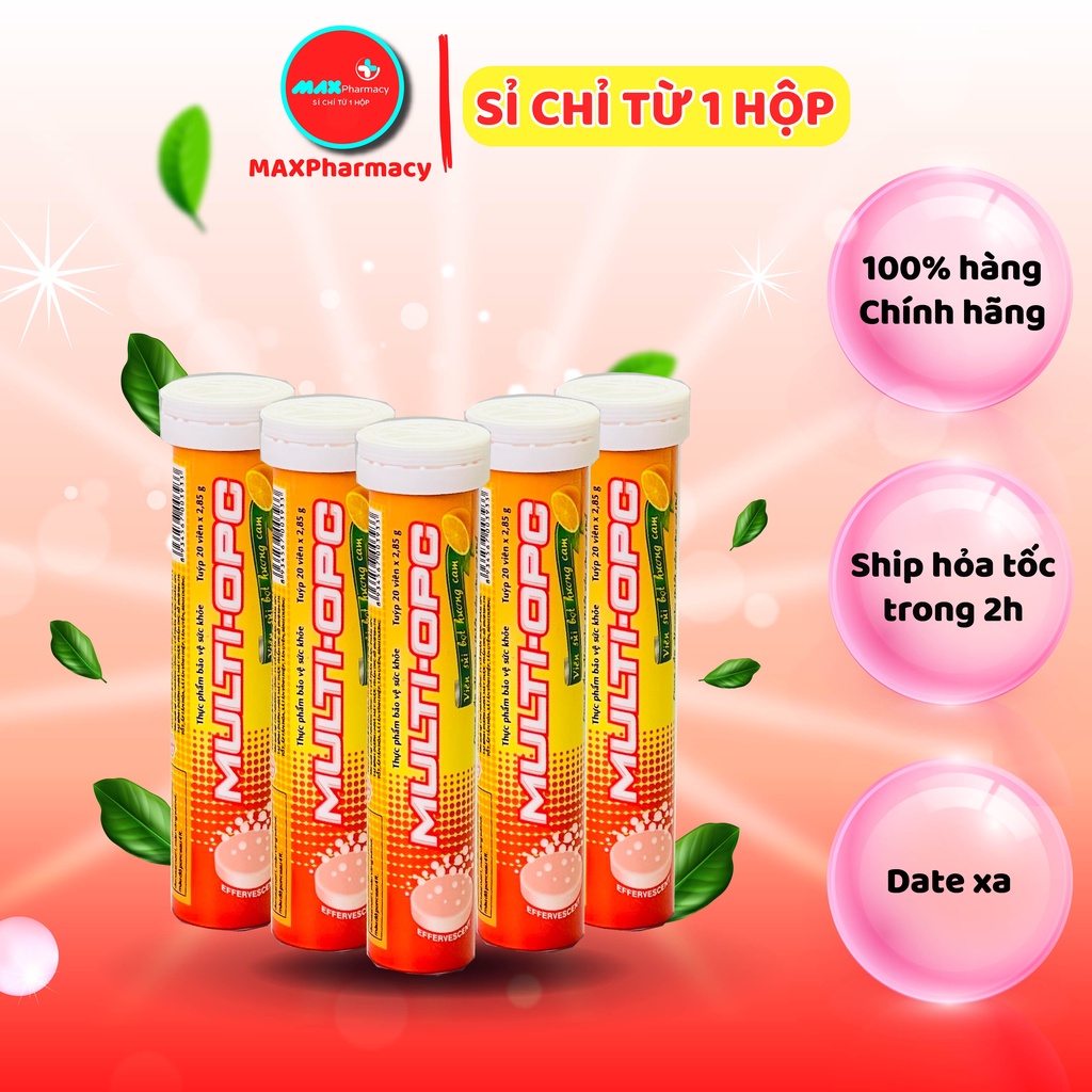 COMBO 10 TUÝP Viên Sủi Bổ Sung Vitamin MULTI-Opc Multivitamin vị cam ...
