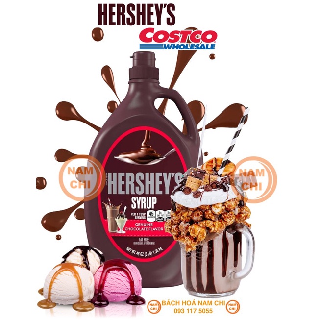 Sốt Socola Siro Hershey's Syrup Chocolate Hàng Mỹ Chai Siêu To Khổng Lồ ...