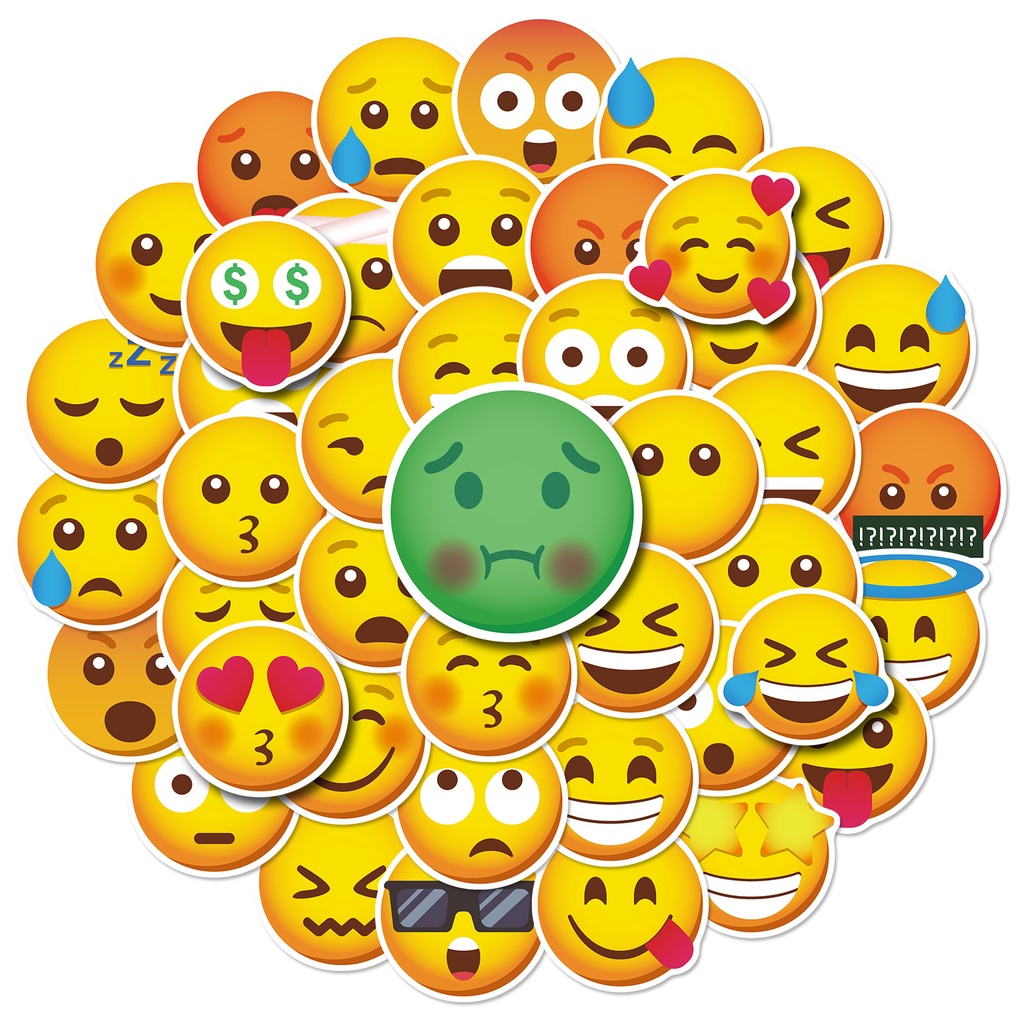 50 Miếng Dán Emoji Vui Nhộn Trang Trí Nhật Ký | Shopee Việt Nam