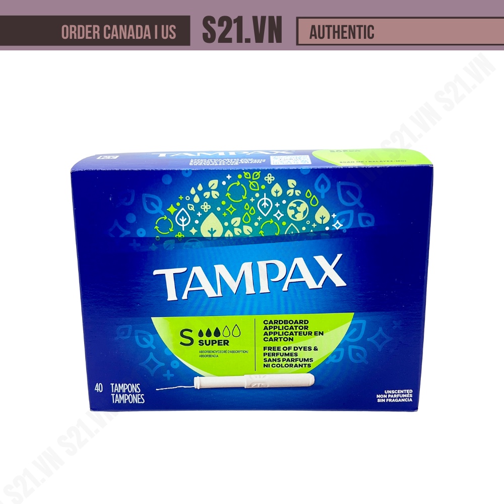 Băng Vệ Sinh Tampon Tampax Ống Bằng Bìa Cacton Cardboard Applicator 20 ...