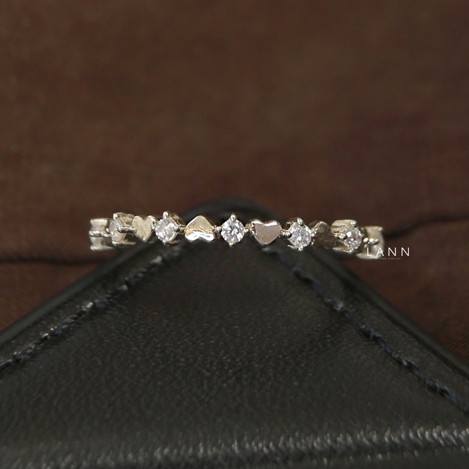 Nhẫn đá mix tim nhỏ BẠC S925 LANN R287 Thanh lịch, Hiện đại, phong cách Hàn Quốc | Shopee Việt Nam