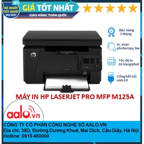 Máy in HP LASERJET PRO MFP M125A Đa chức năng in, scan, photocopy,fax ...