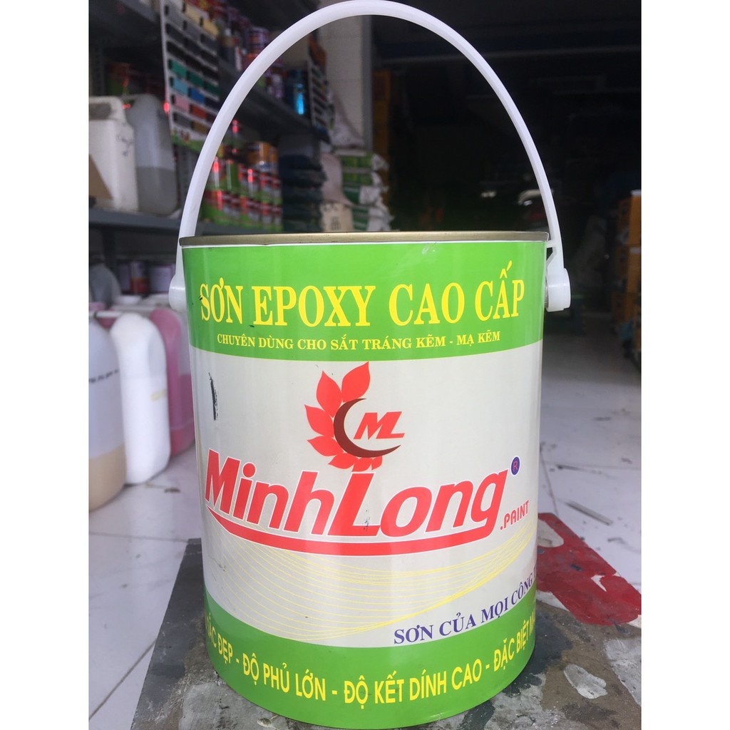 Sơn lót xám Minh Long lon 4kg sơn sắt mạ kẽm | Shopee Việt Nam