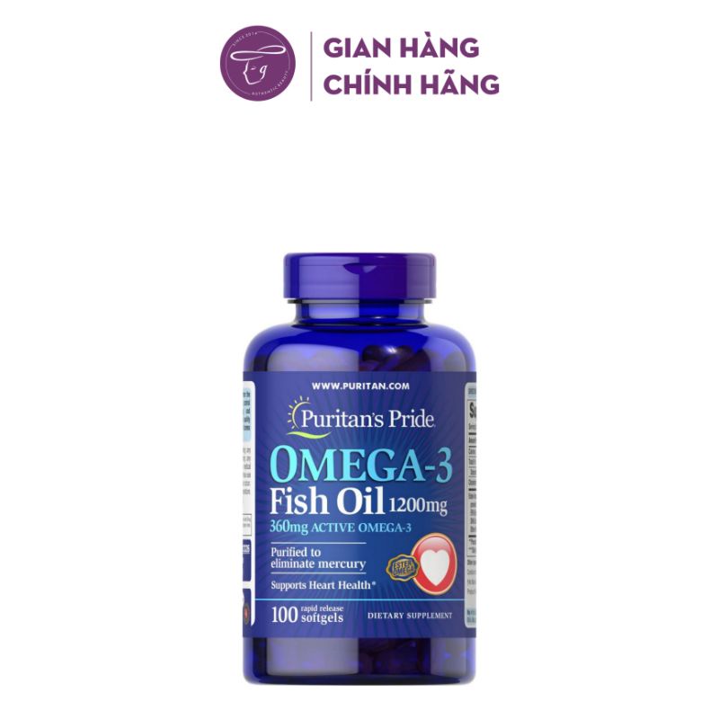 Puritan's Pride Omega 3 Fish Oil 1000mg và 1200mg Dầu Cá Bổ Sung EPA DHA | Shopee Việt Nam