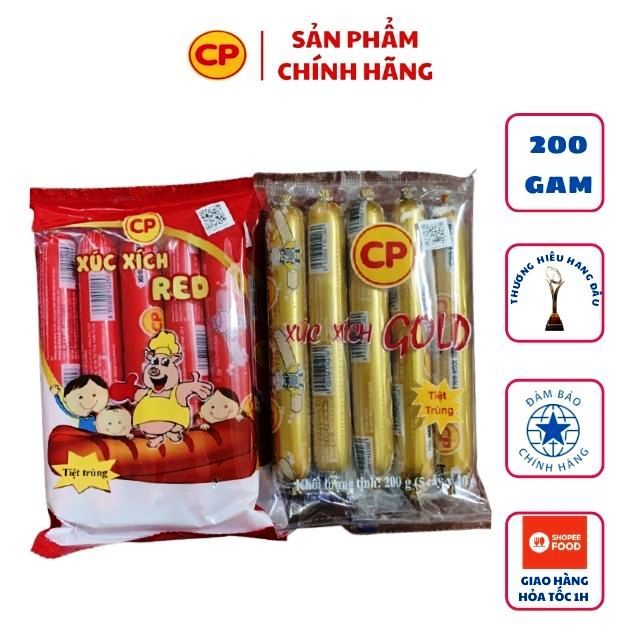 [Ship-Toàn Quốc] Xúc Xích Tiệt Trùng Ăn Liền CP Red Vị Heo, Gold Vị Bò ...