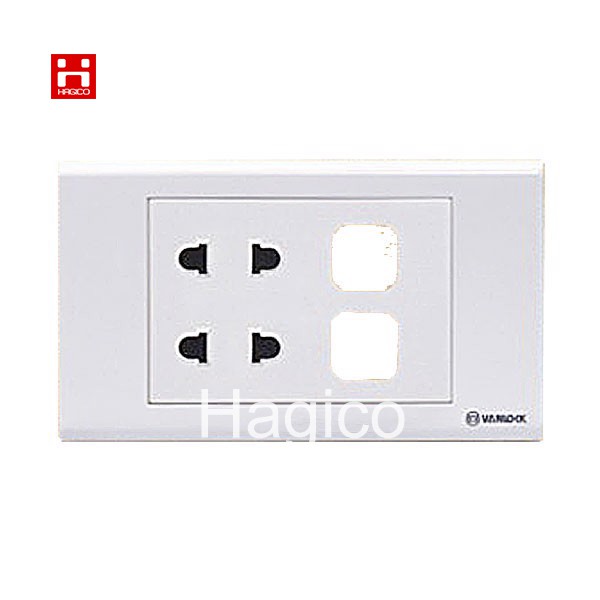 Ổ cắm điện âm tường 2 ổ cắm 2 công tắc 16A Sino S18U2XX | Shopee Việt Nam