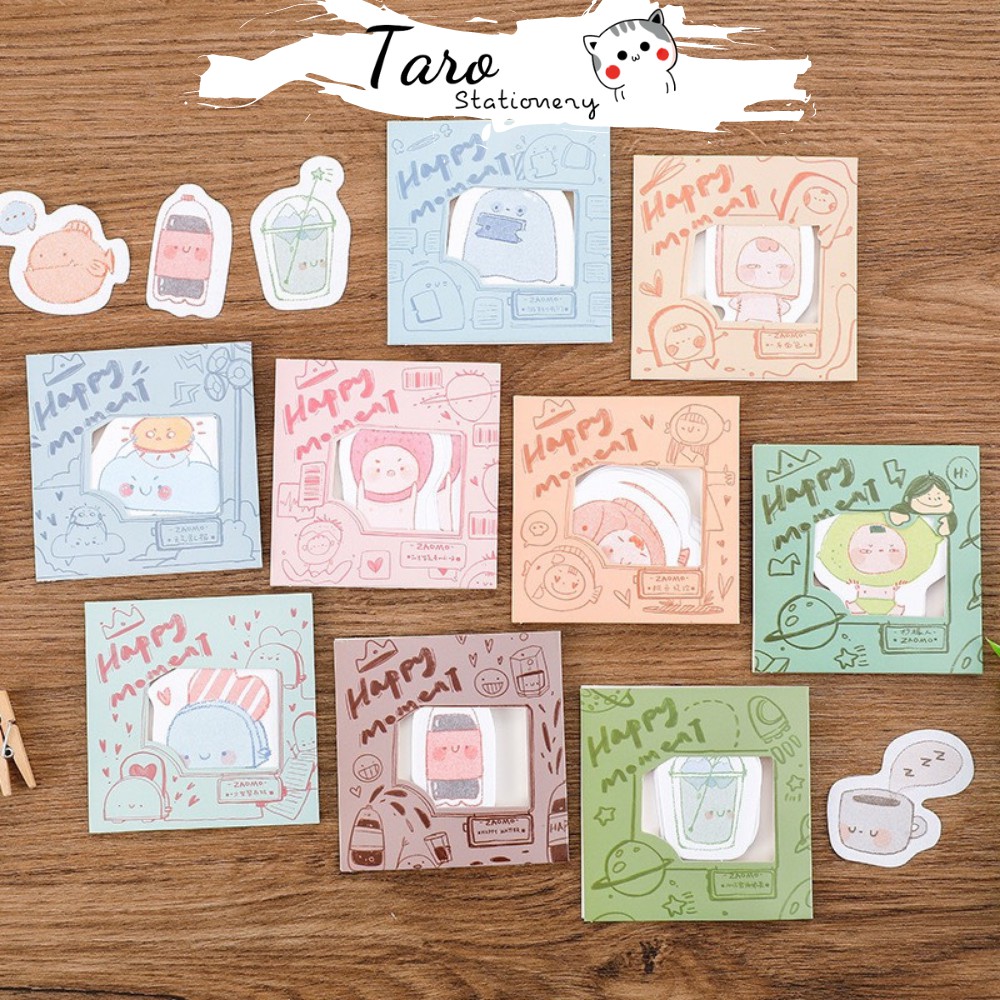 Giấy note hình sticker cute ghi chú trang trí sổ N13 Taro Stationery ...