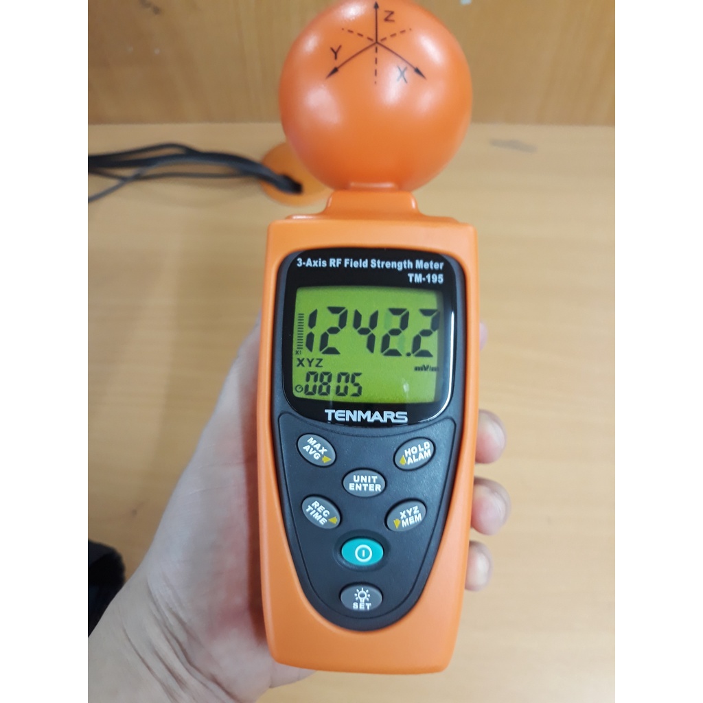 Máy đo cường độ điện trường Tenmars TM-195 đo cường độ sóng điện từ trường tần số cao, mật độ ...