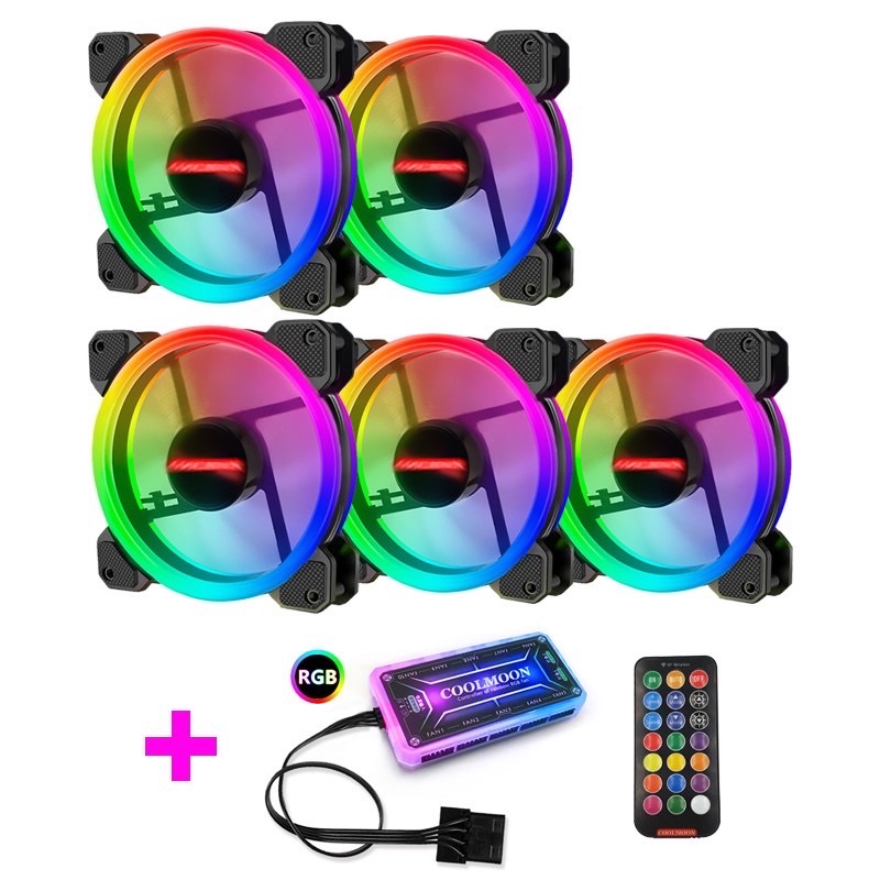 Fan Case Coolmoon/Coolman Sunshine 12cm RGB có kèm Hub và Remote ...