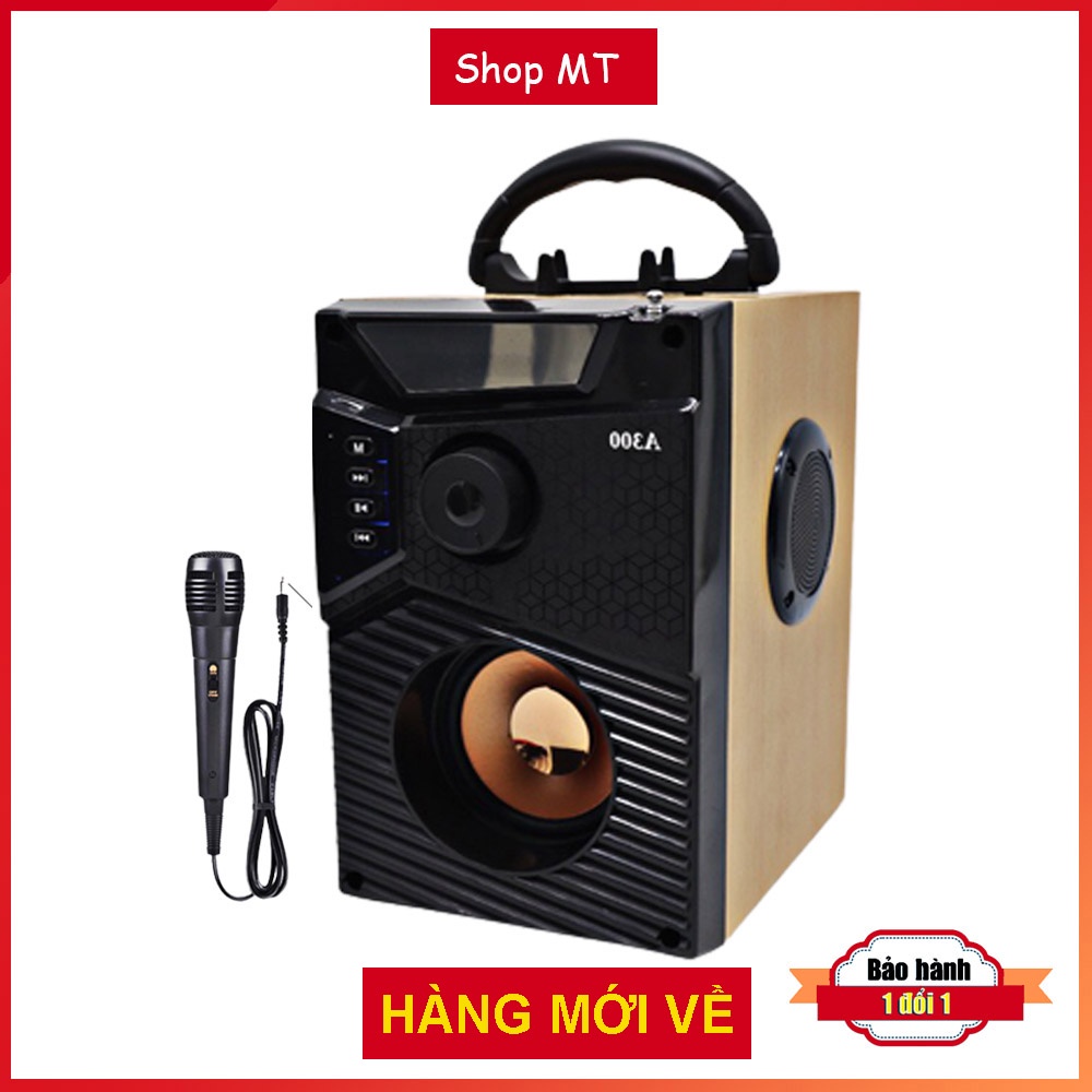Loa bluetooth karaoke mini mới A300 công suất lớn không dây tặng mic ...