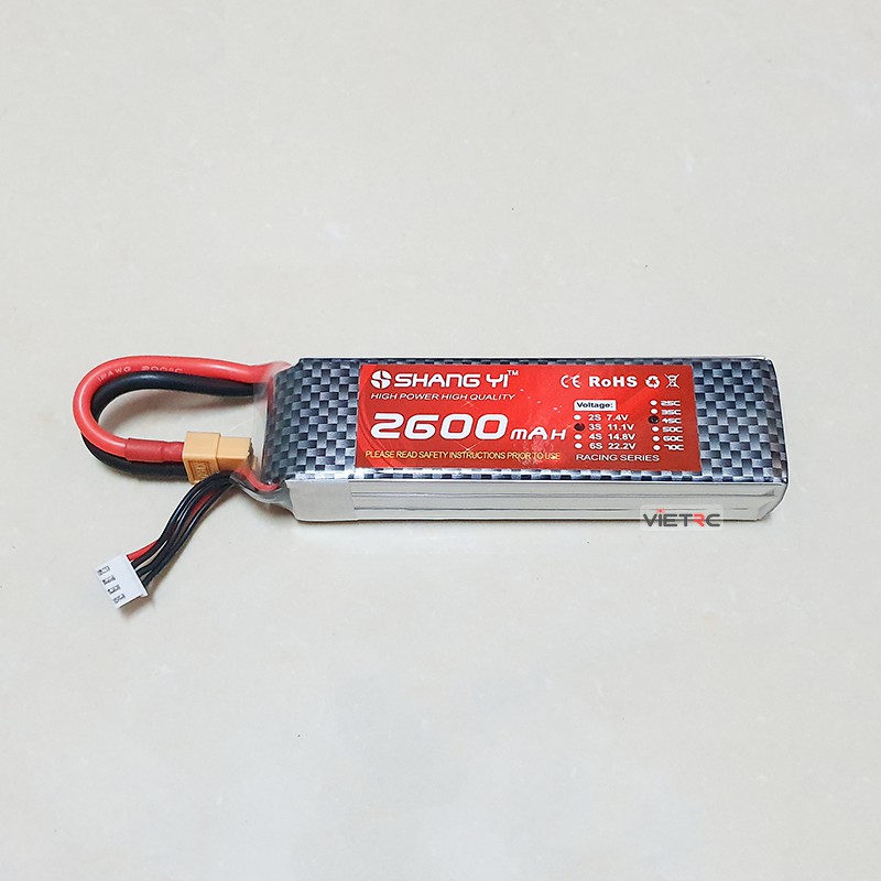 Pin ShangYi (Shang Yi) 2S/3S/4S 1500/1800/2200/2600mAh dùng cho xe, máy ...