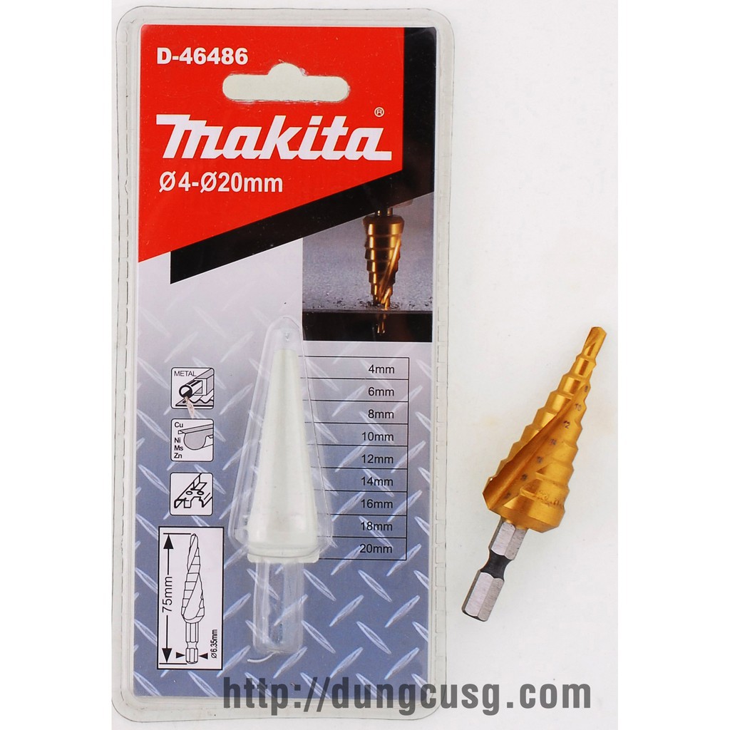 Mũi khoan bậc HSS-TiN 4-20mm Makita D-46486 | DCSG | Shopee Việt Nam