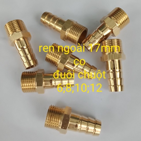 Ren ngoài 17mm đuôi chuột nối ống mềm phi 8,10 ,12mm | Shopee Việt Nam