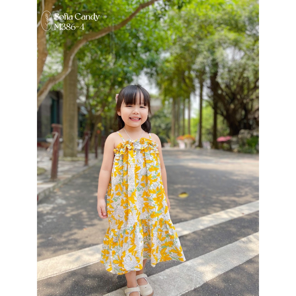 Váy thô hai dây Sofia Candy bèo ngực 4 màu hoa lá | Shopee Việt Nam
