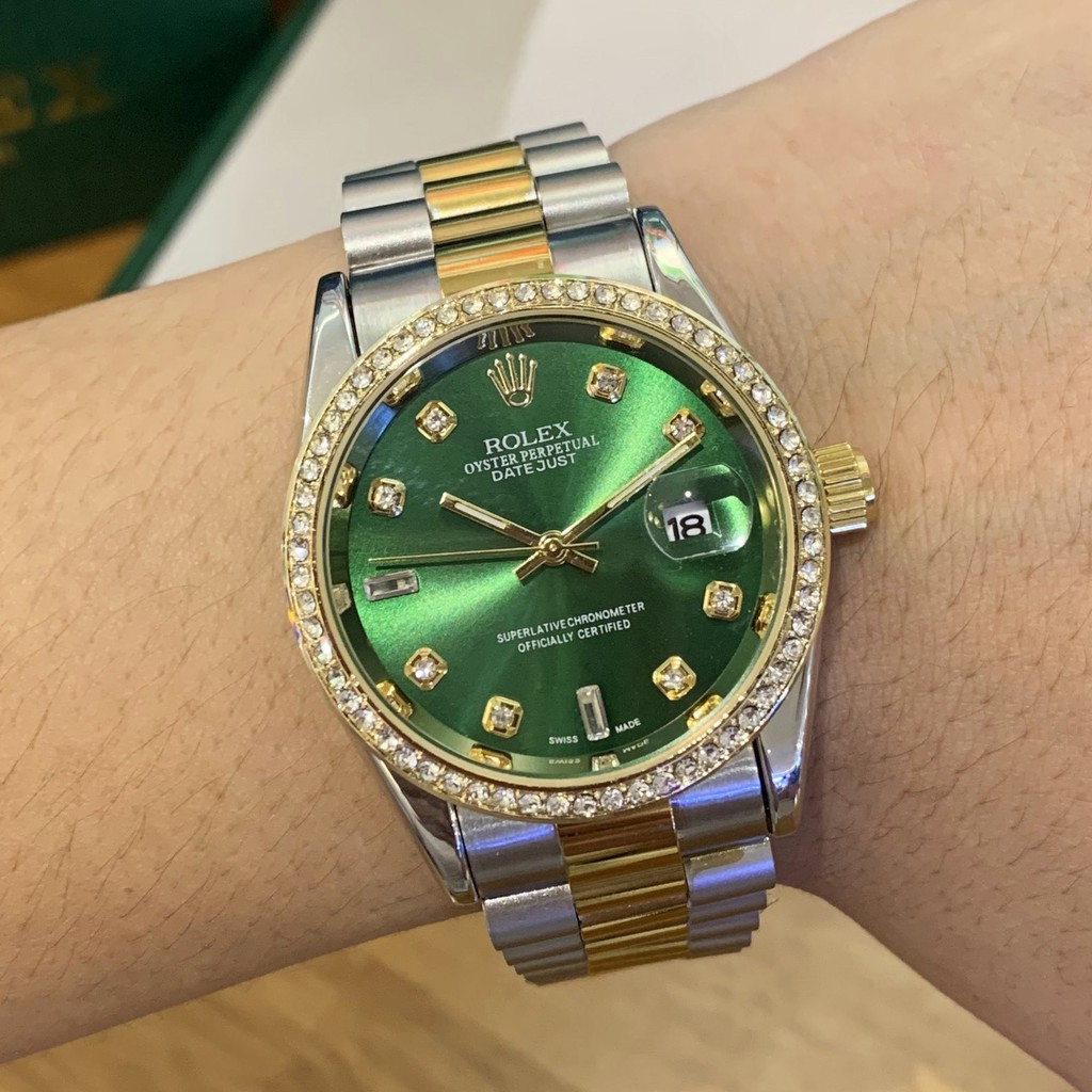 Đồng hồ nam Rolex - 99 viên đá viền hàng cao cấp, mạ màu không gỉ dành ...