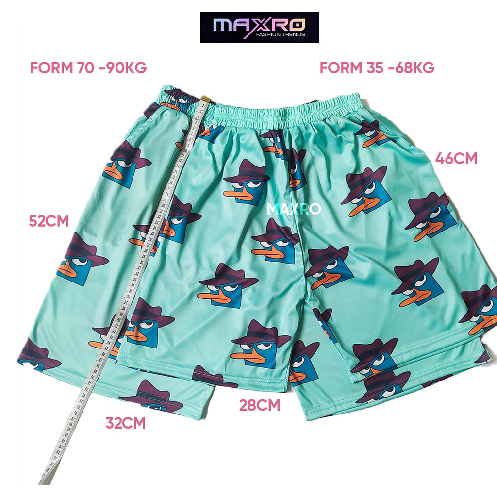 Quần đùi hoạt hình thú mỏ vịt Perry cax cax form unisex | Shopee Việt Nam